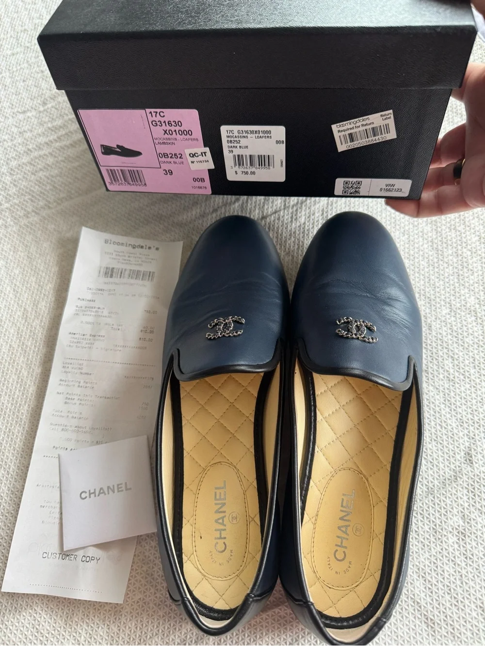 CHANEL | Shoes | Chanel Blue Leather Womens Slipon Loafers With Silver ...